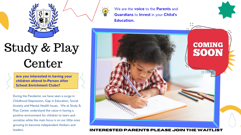 Study & Play Waitlist: 2022 In-Person Small Group Enrichment Activities